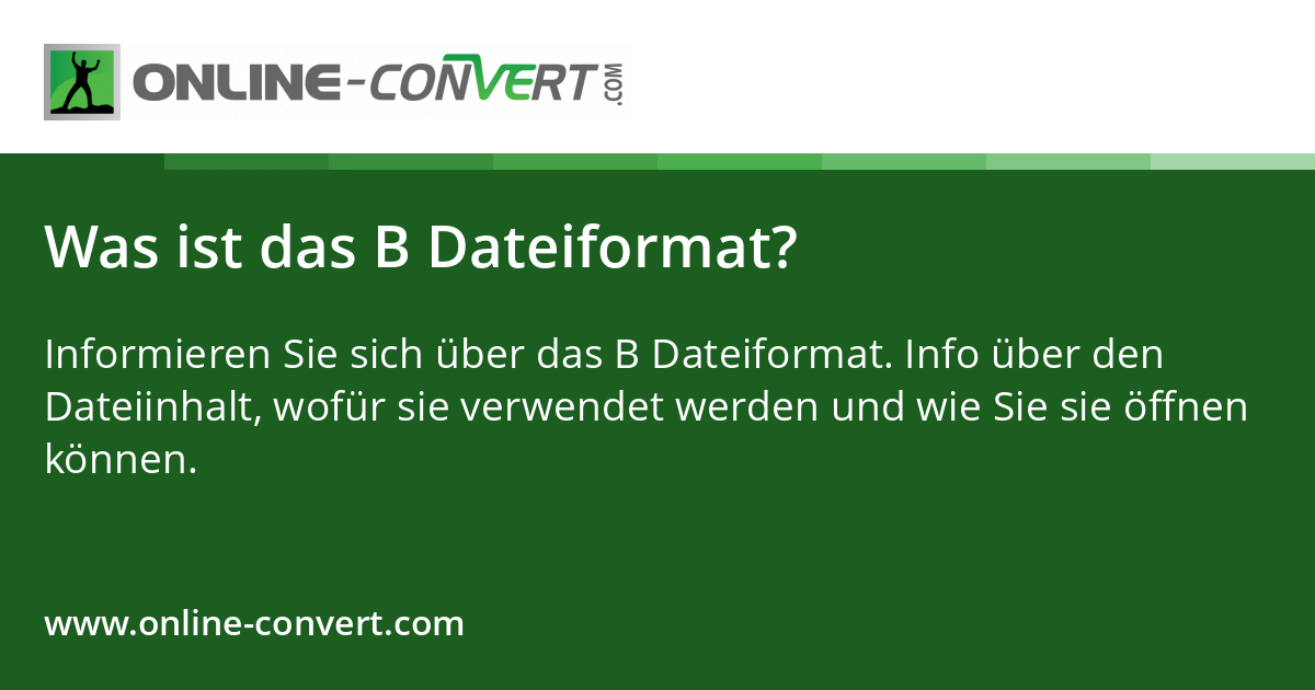 Was ist das B Dateiformat?