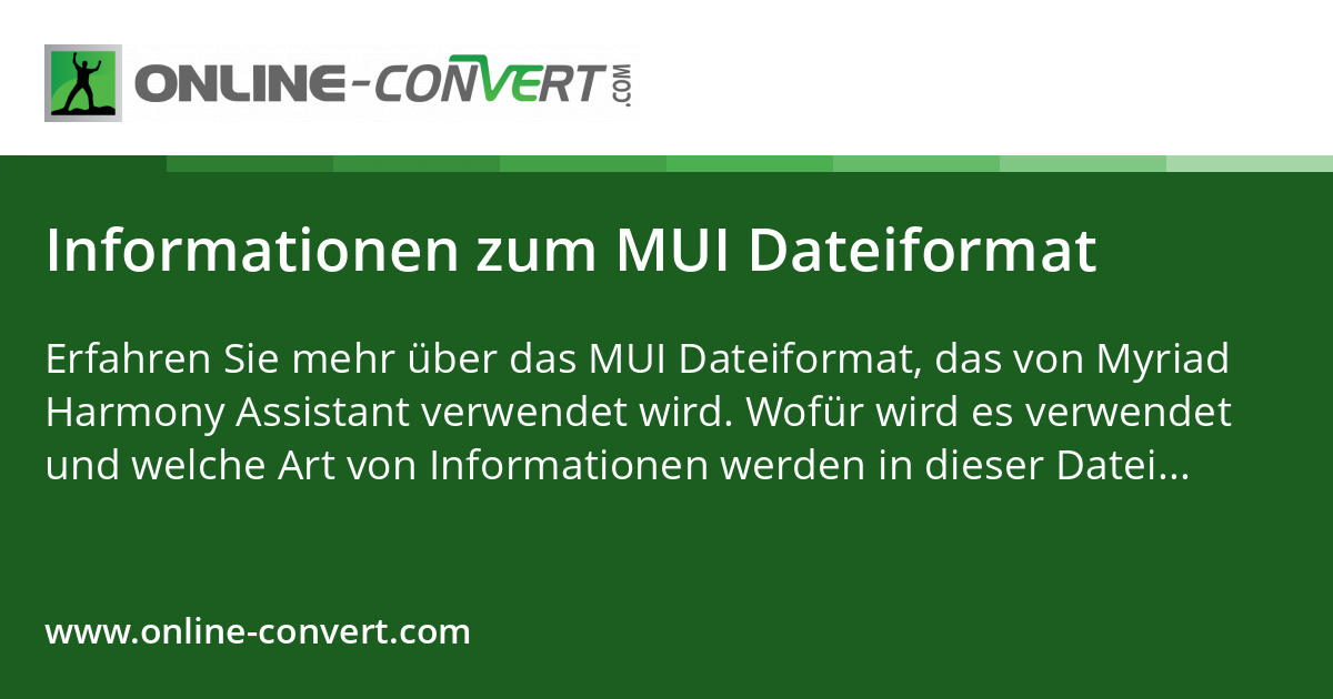 Informationen zum MUI Dateiformat