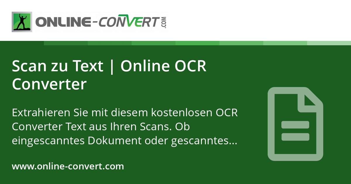 Scan zu Text | Online OCR Converter