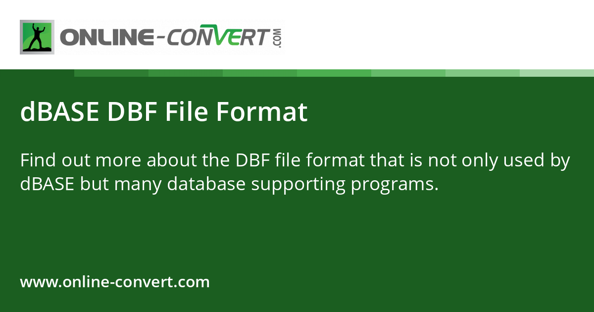 dBASE DBF File Format