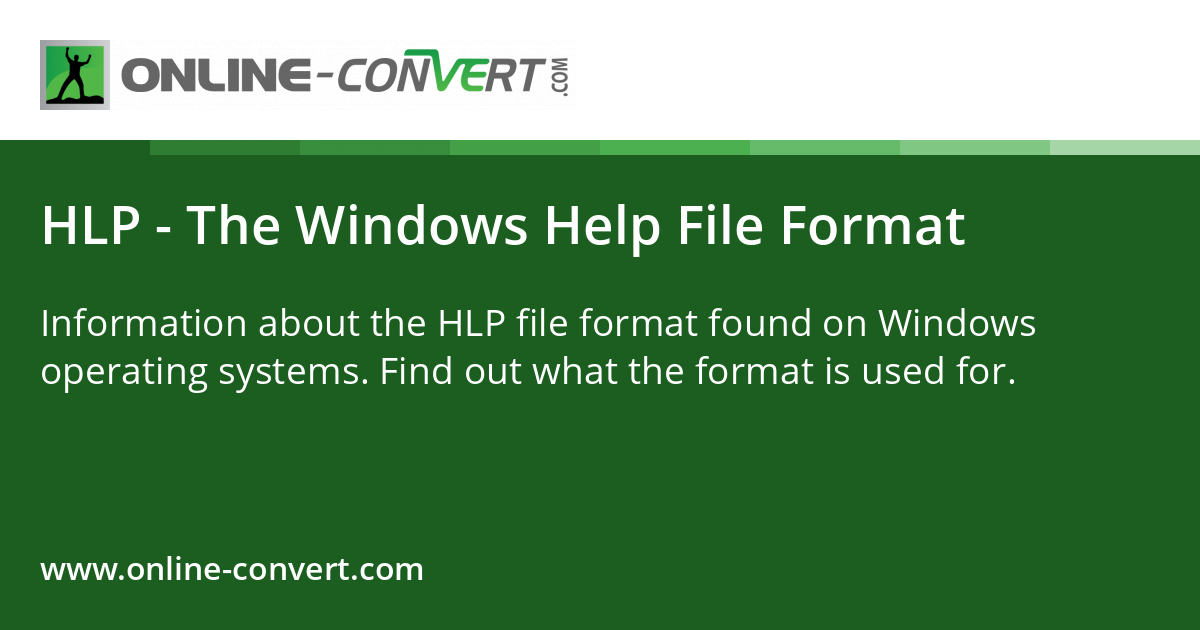 HLP - The Windows Help File Format