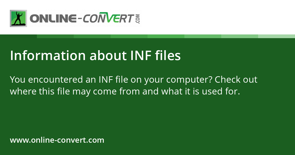 Information about INF files