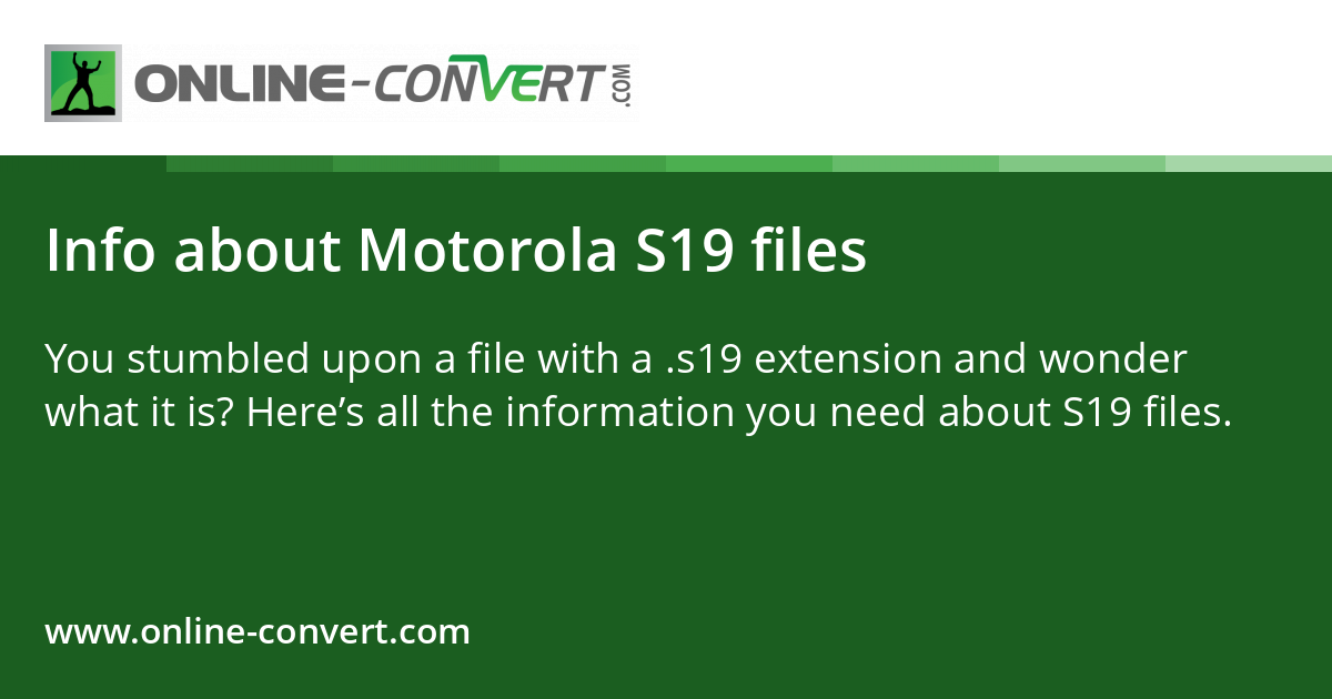 Info about Motorola S19 files