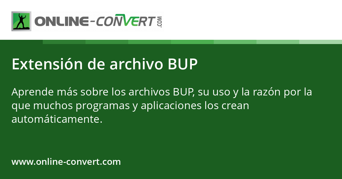 Extensión de archivo BUP