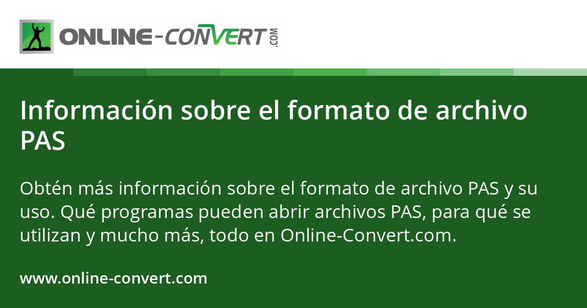 Información sobre el formato de archivo PAS