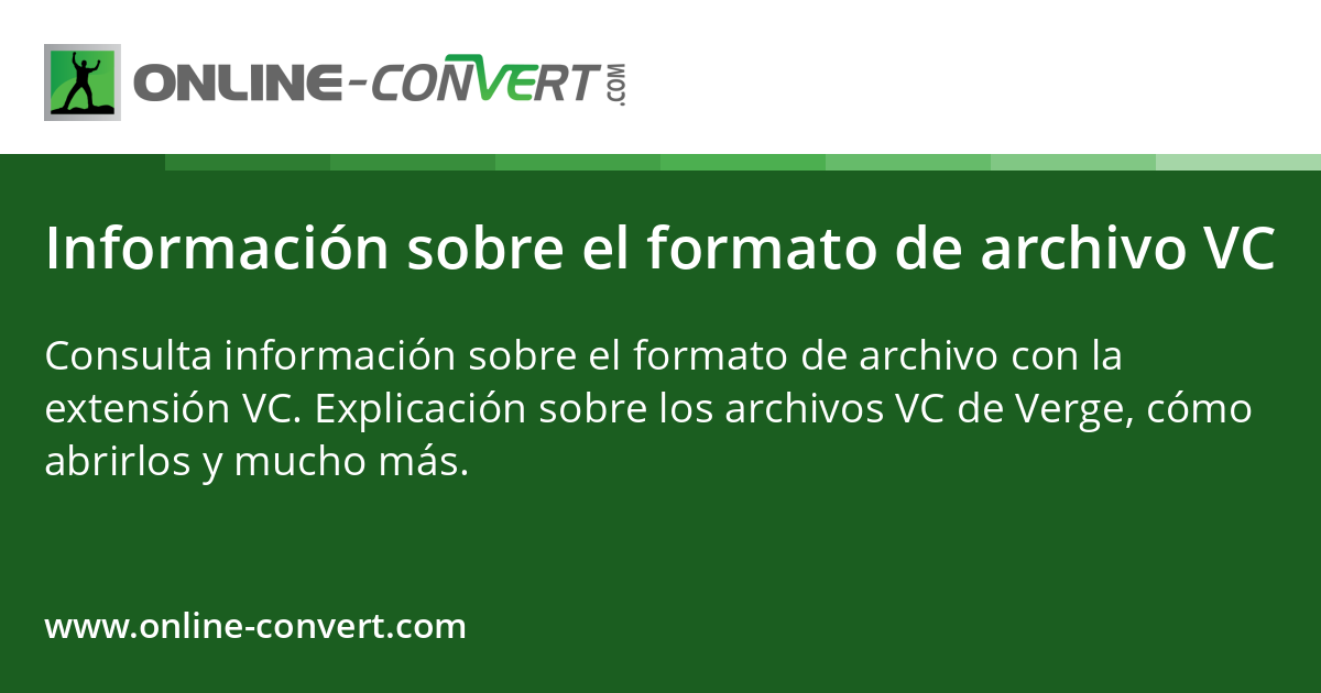 Información sobre el formato de archivo VC
