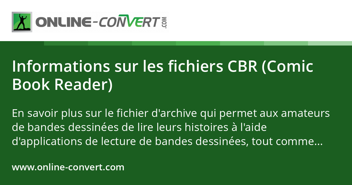 Informations sur les fichiers CBR (Comic Book Reader)
