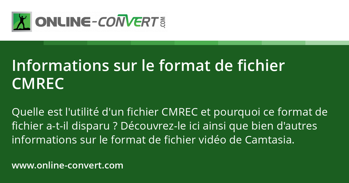 Informations sur le format de fichier CMREC