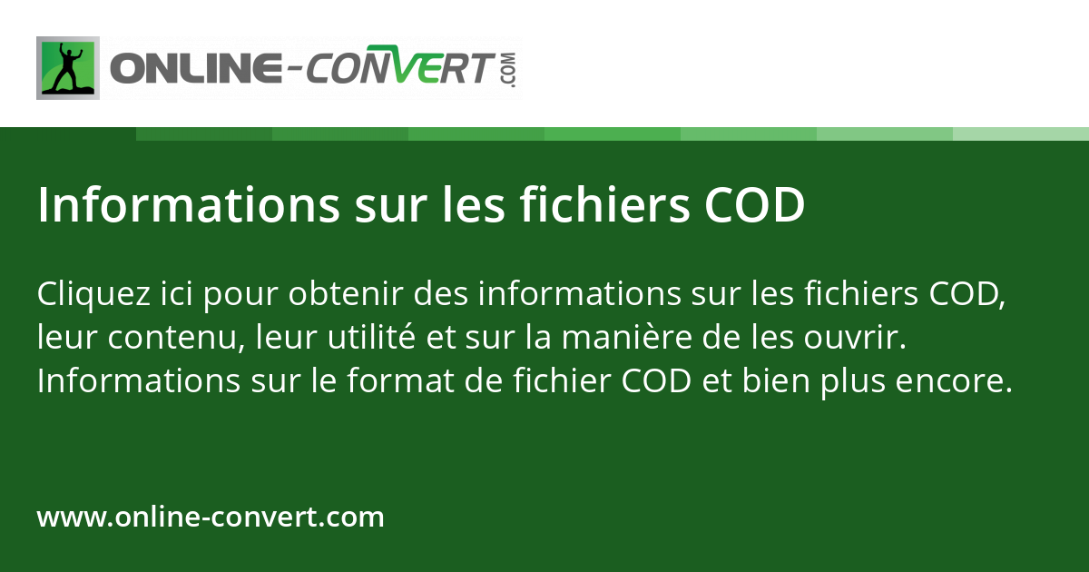 Informations sur les fichiers COD