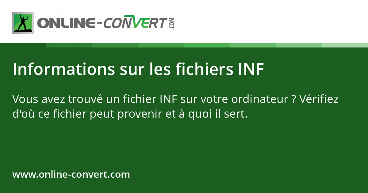 Informations sur les fichiers INF