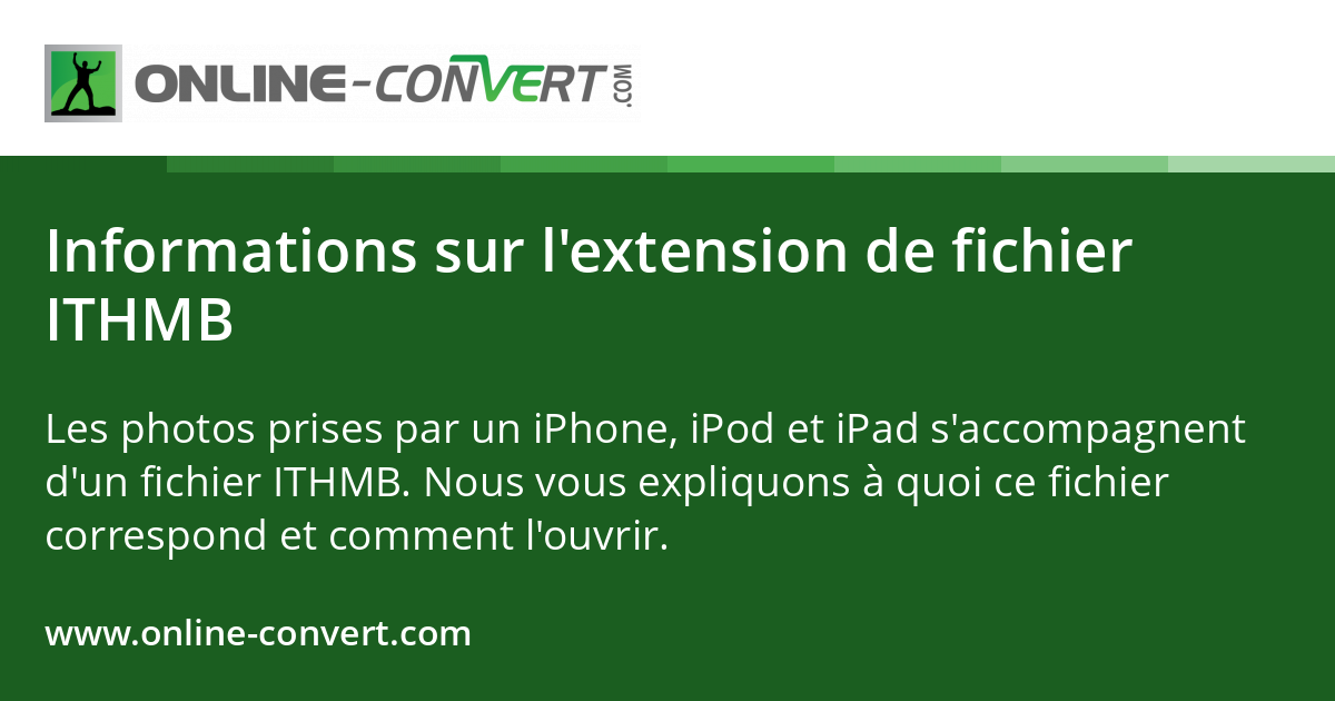 Informations sur l'extension de fichier ITHMB