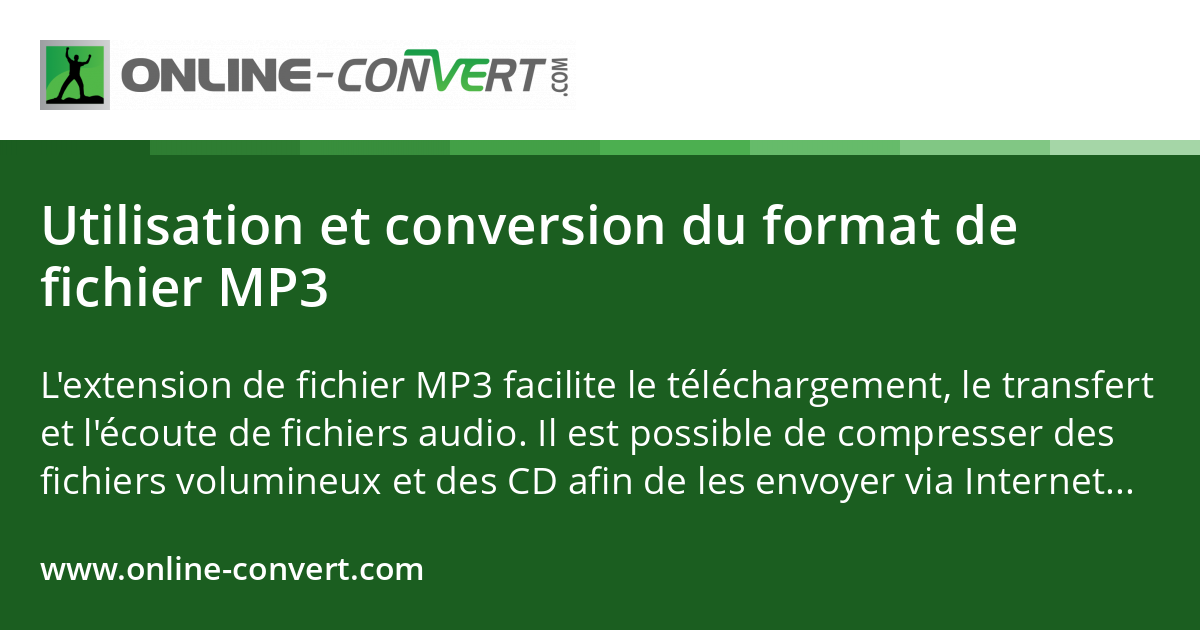 Utilisation et conversion du format de fichier MP3