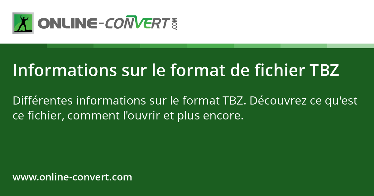 Informations sur le format de fichier TBZ