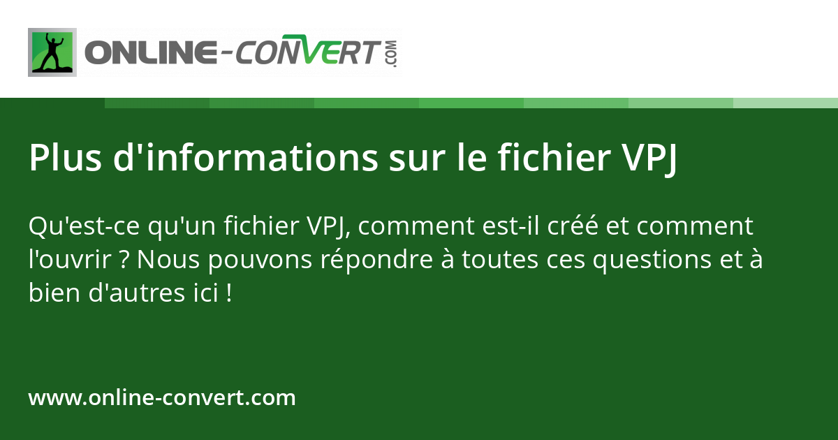 Plus d'informations sur le fichier VPJ