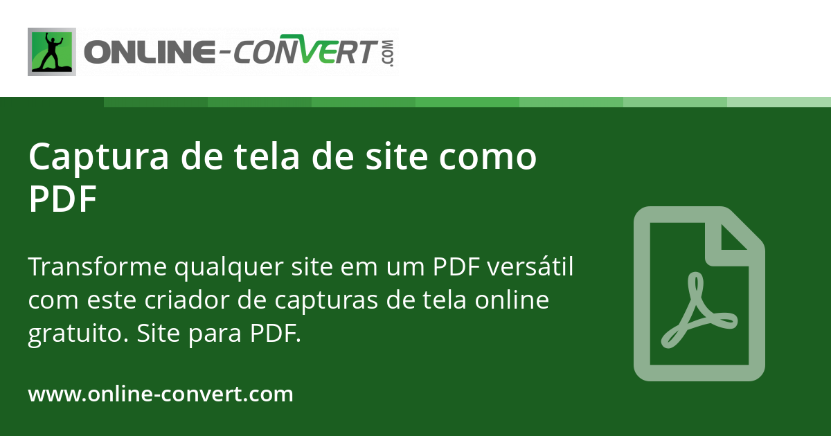 Captura de tela de site como PDF