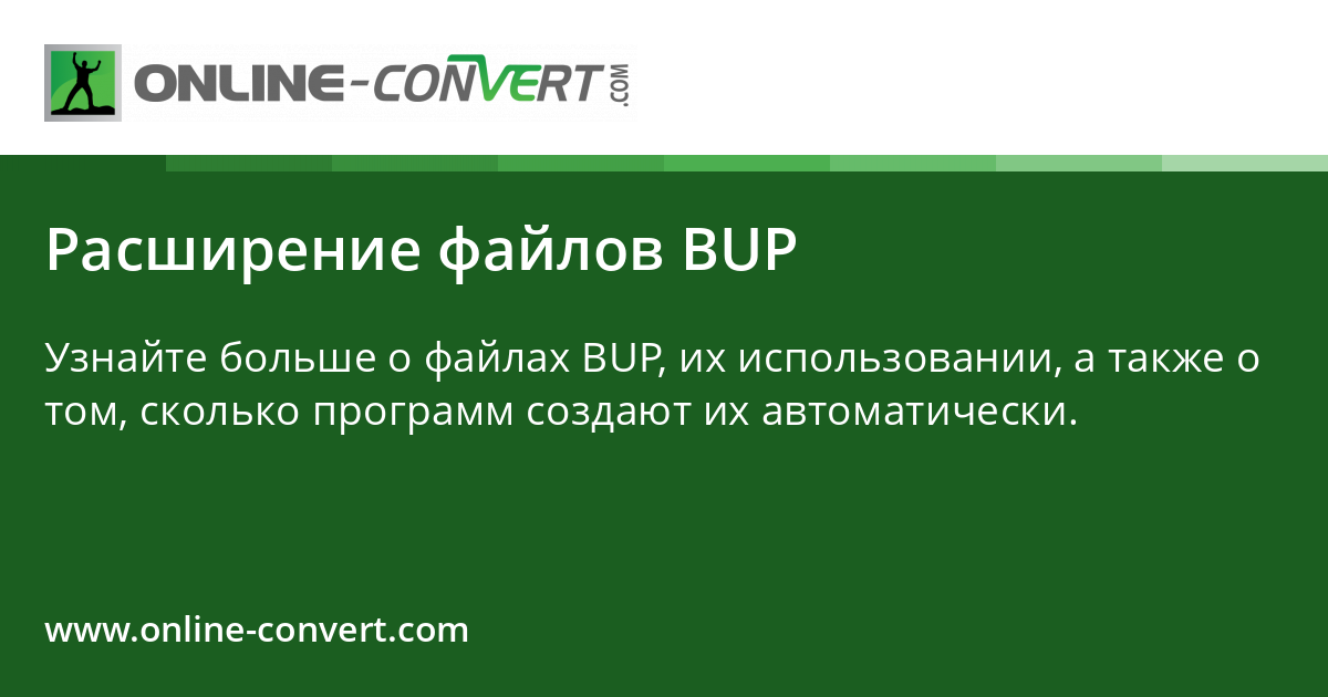 Расширение файлов BUP
