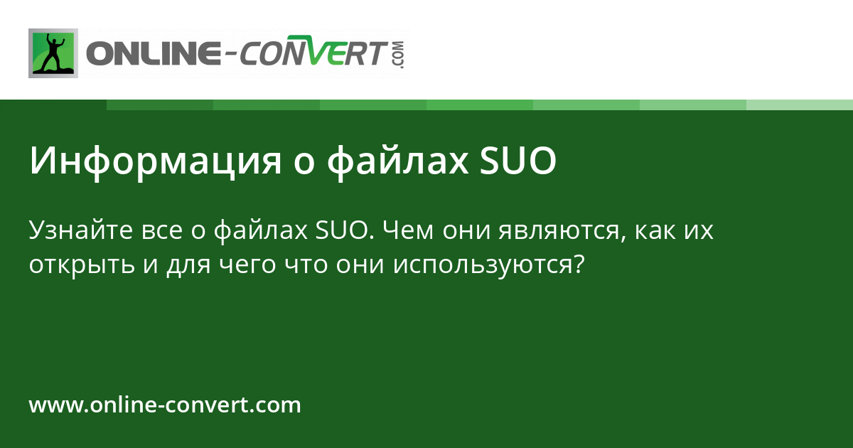 Информация о файлах SUO